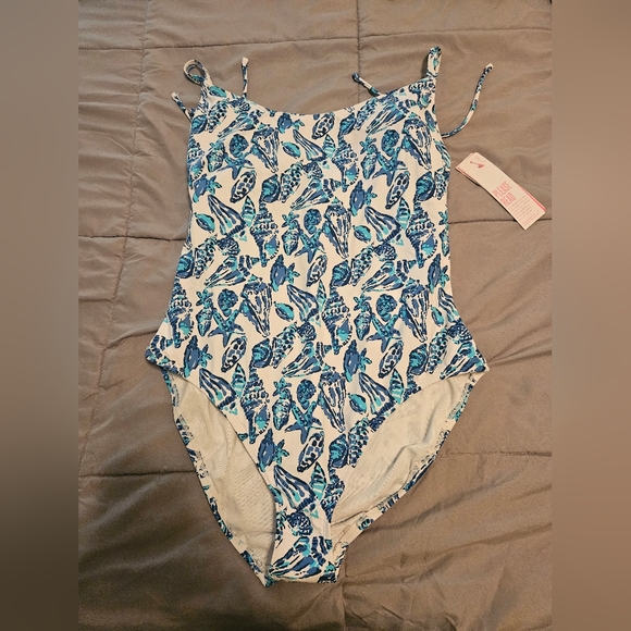 Lilly Pulitzer | Swim | Lilly Pulitzer Blue And White Seashell Print ...